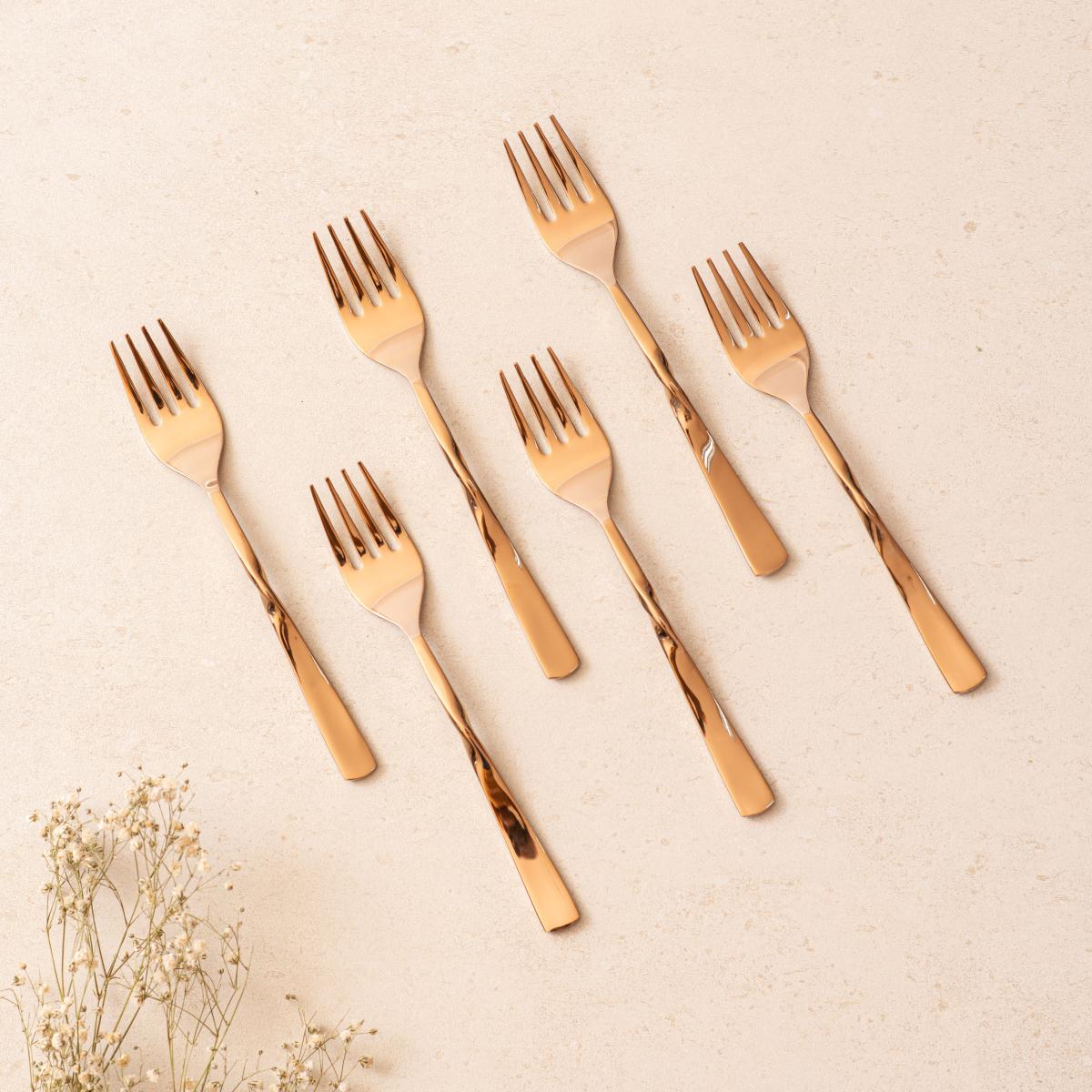 All Purpose Forks Set of 6 - Twisted Bronze – The Decor Remedy