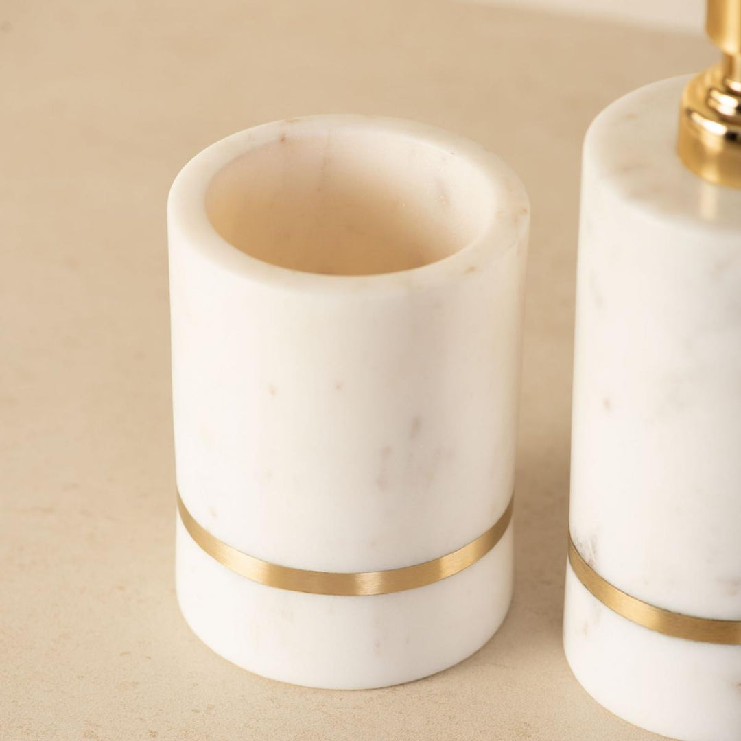 Aurelia Marble with brass inlay Bathroom set of 2 – The Decor Remedy